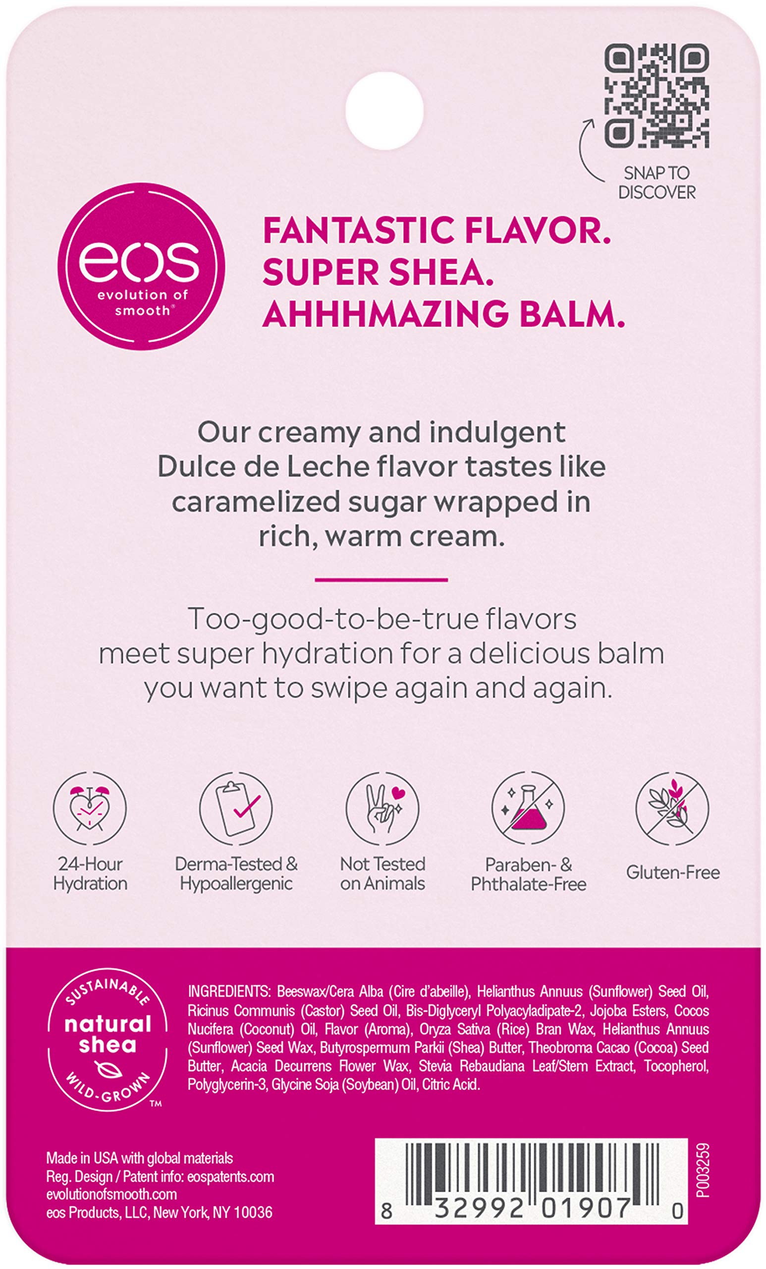 eos Super Soft Shea Sphere Lip Balm - Dulce De Leche | Deeply Hydrates and Seals in Moisture | Sustainably-Sourced Ingredients | 0.25 oz