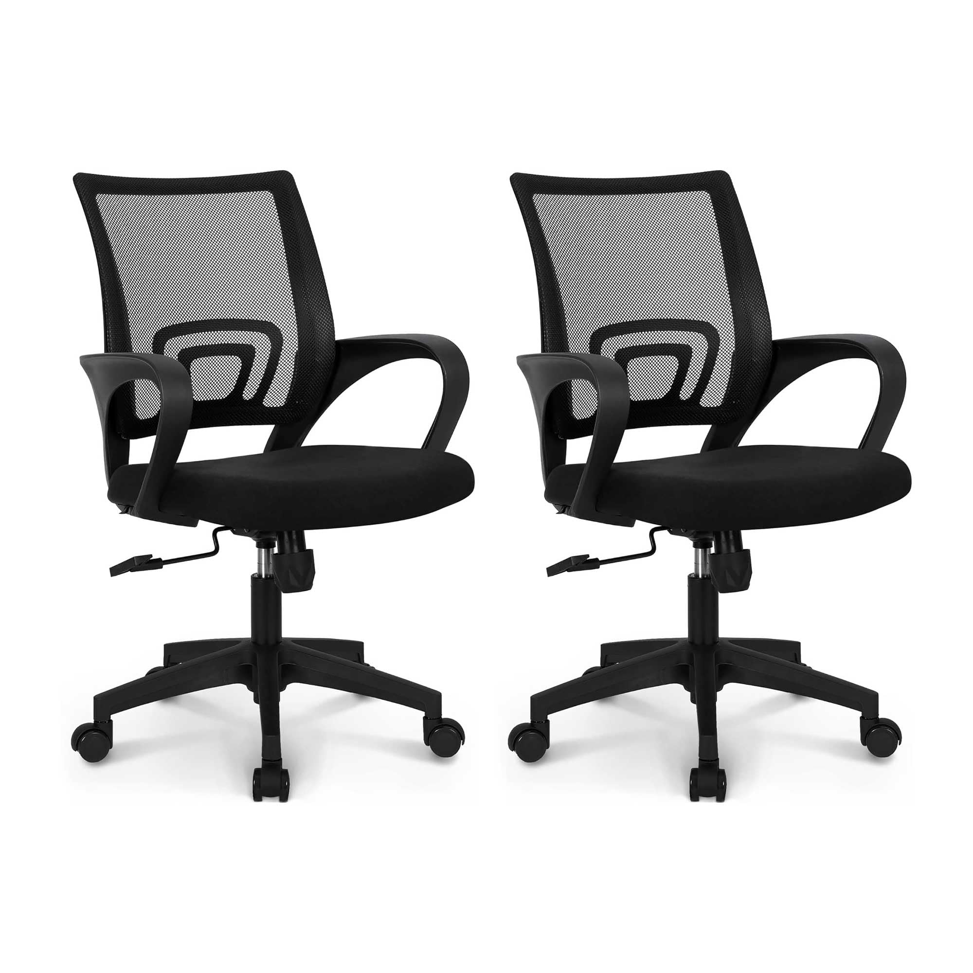 NEO CHAIR Computer Desk Chair Gaming - Ergonomic Mid Back Cushion Lumbar Support with Wheels Comfortable Mesh Racing Seat Adjustable Swivel Rolling Home Executive (2 pk - Black)