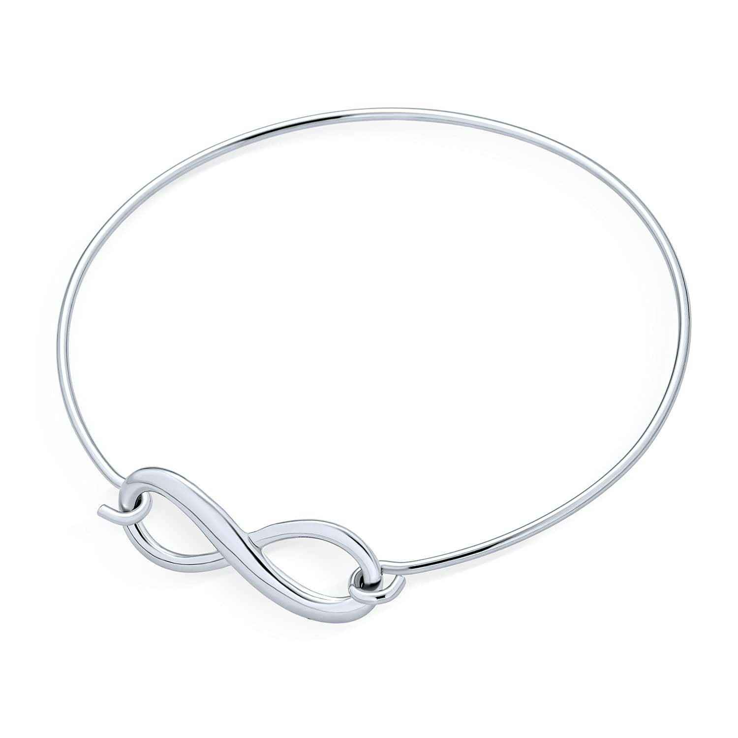 Forever Love Solid Figure Eight Love Knot Multi Infinity Chain Link Bracelets For Women Girlfriend .925 Sterling Silver Wrist 7.5 Inch