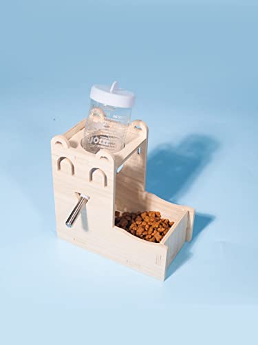 QWINEE Hamster Waterer Food Feeder Hanging Water Bottle Stand Without Water Bottle Auto Dispenser Base for Hamster Rat Gerbil Mouse Guinea Pig Beige One Size