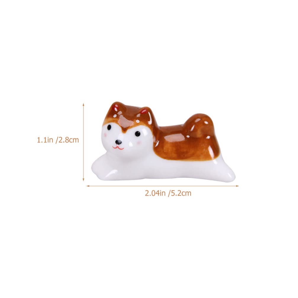 Hemoton 4pcs Ceramic Chopstick Rest Chopstick Stand Puppy Chopstick Rest Chopstick Holder Cute Chopsticks Japan Store Pillow Decorative Chopstick Accessory Ceramics Desktop Cutlery Rack