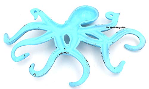 Swimming Octopus Key Hook Antique Look/Distress Blue/Vintage Hook/Sea Theme Hook/Coastal Hook and Swimming Octopus Key Hook Antique Look/Distress Pink/Vintage Hook/Sea Theme Hook/Coastal Hook