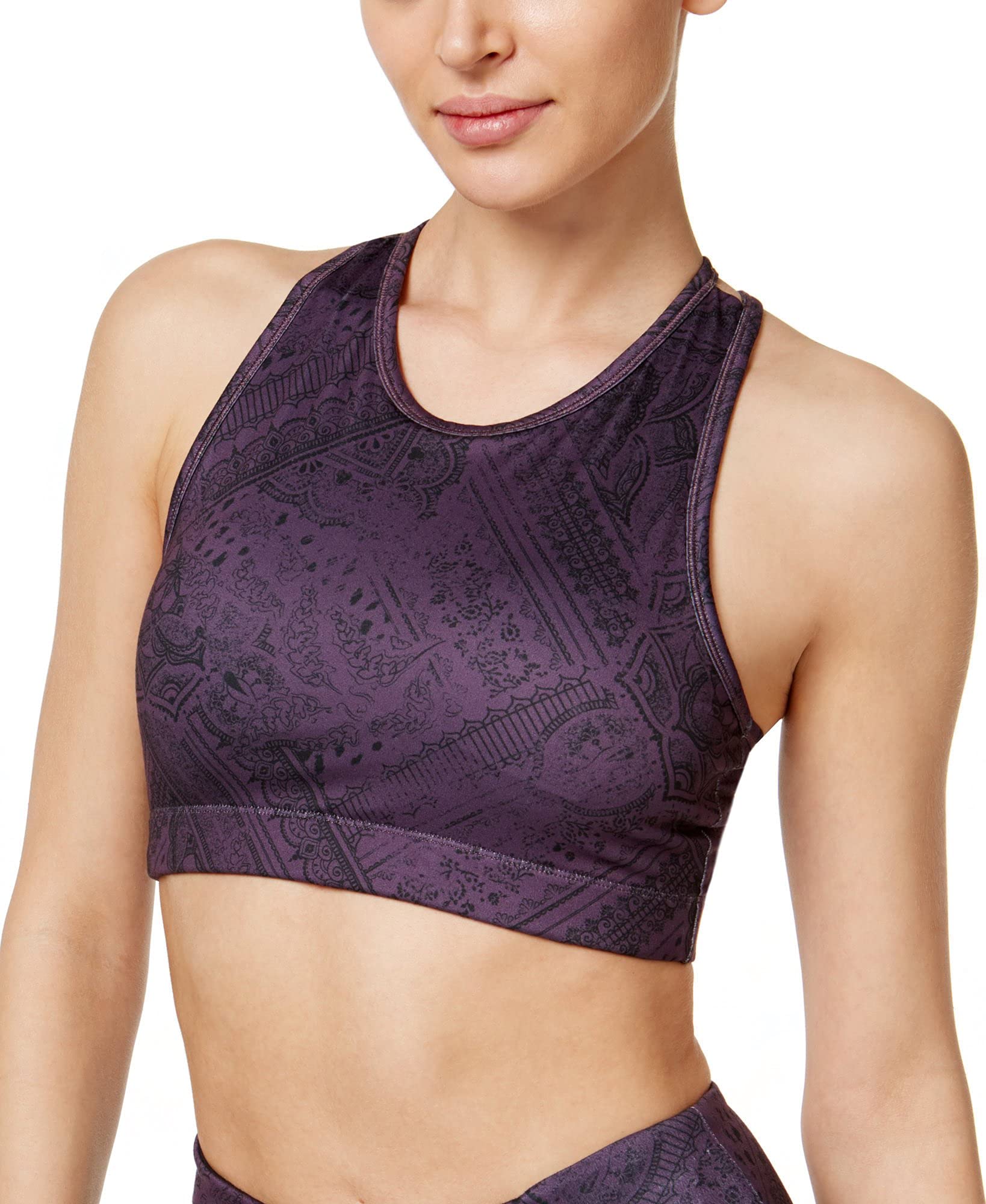 Gaiam Mia Women's Printed Low-Impact Sports Bra (Violet Adorned Print, X-Small)