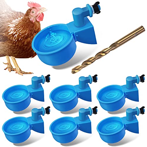 MYGIIKAKA Chicken Waterer Larger Automatic Chicken Waterer Cups DIY Poultry Chicken Waterer Kit 5 Gallon for Chicken, Duck, Goose, Rabbit (6 Pack)