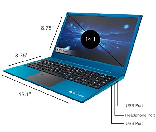 Gateway 14.1" FHD High Performance Laptop in Blue Ryzen 5 Quad-Core up to 3.7 Processor 8GB DDR4 RAM 256GB SSD HDMI Wi-Fi Win 11 (Renewed)