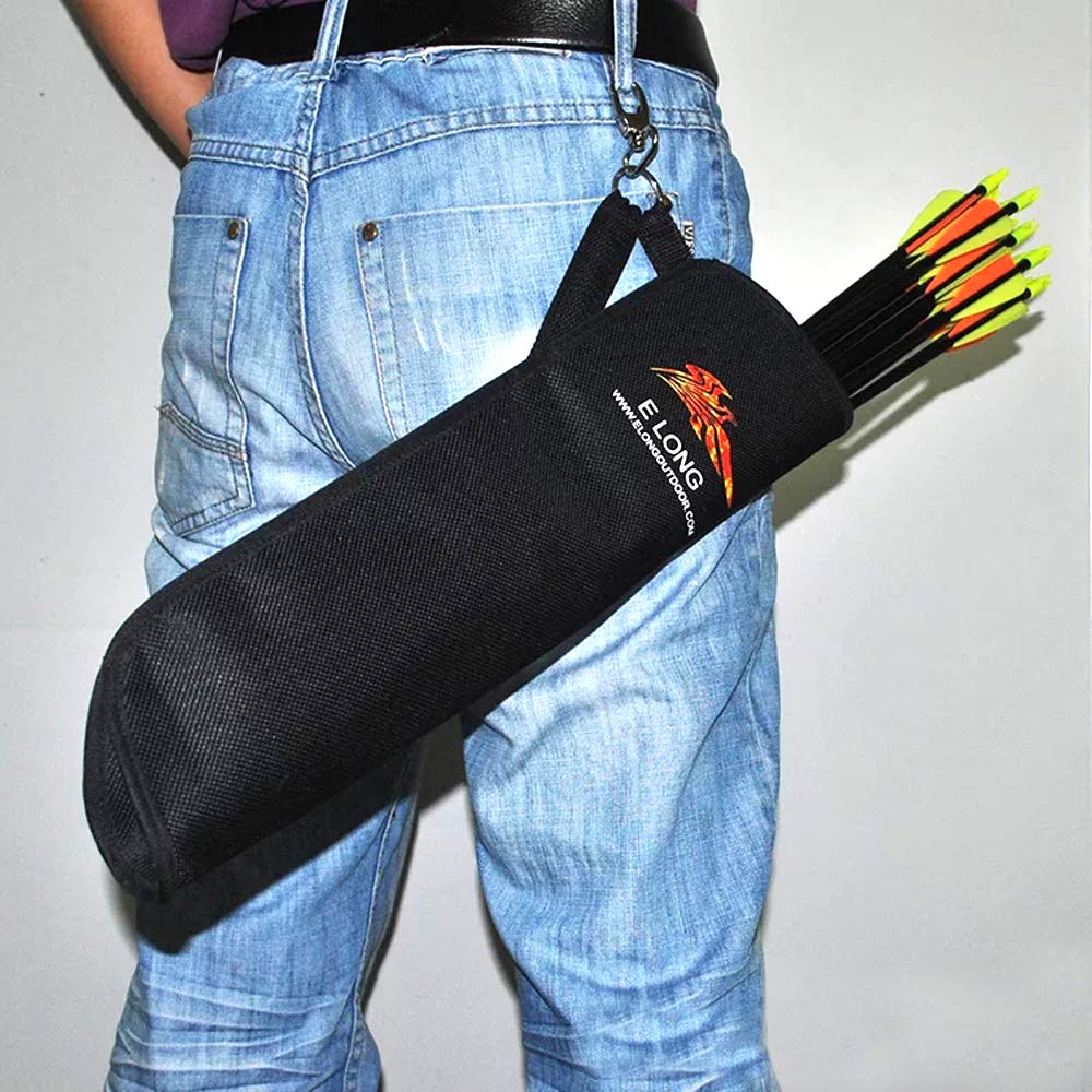 EOUS Archery Arrow Holder Side Hip Arrow Quiver Waist Quivers Bag Clip on Quiver for Arrows, BLACK