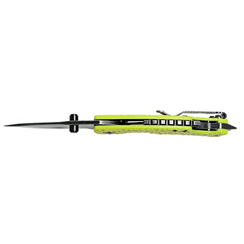 Kershaw Shuffle Lime (8700LIMEBW) Multifunction Pocket Knife; 2.4β BlackWash Stainless Steel Blade; K-Texture Grip, Liner Lock, Reversible Deep-Carry Pocketclip, Screwdriver, Bottle Opener; 2.8 OZ