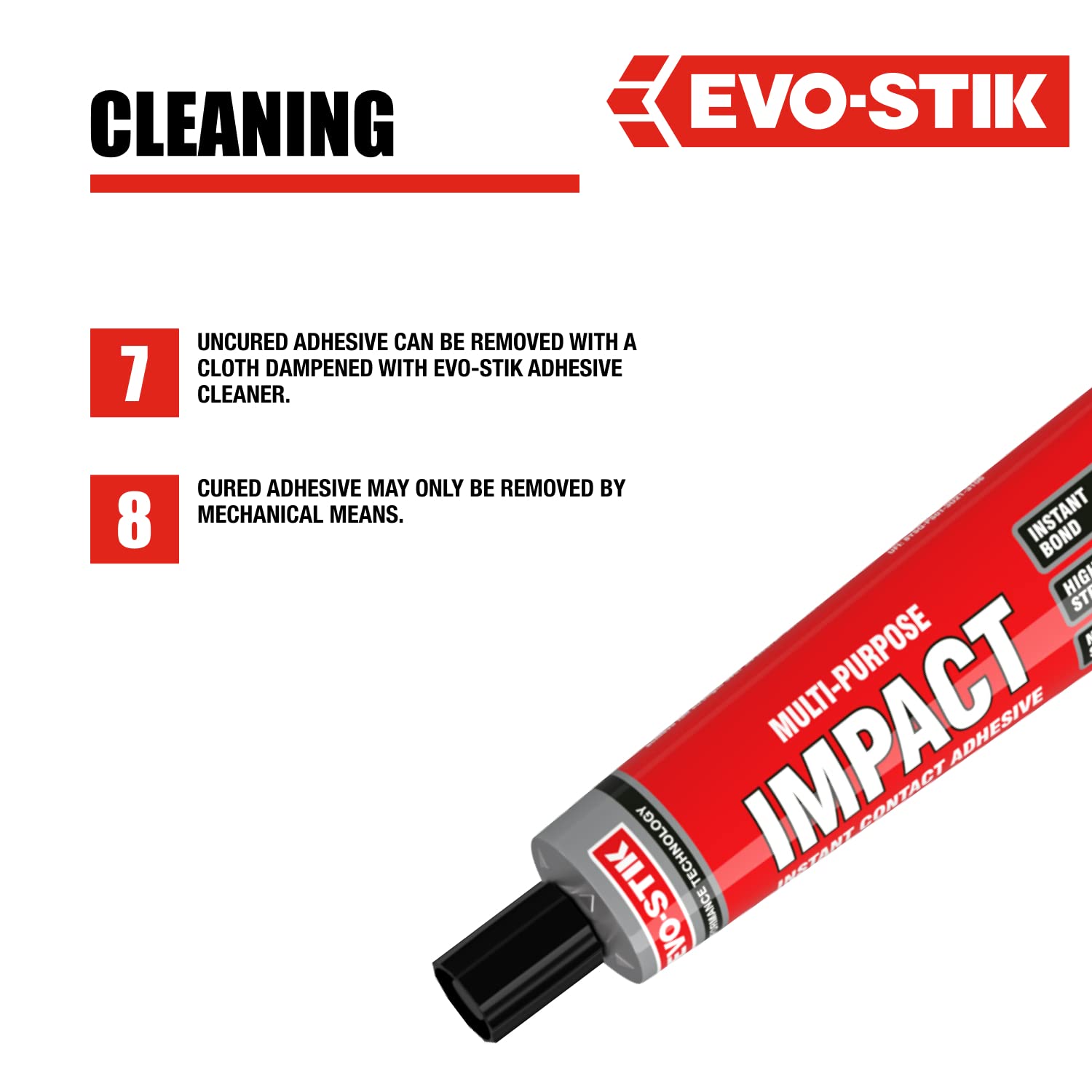 EVO-STIK Impact Adhesive, Multipurpose, High-Strength Adhesive, Bonds Instantly on Contact, Fast Drying, 65g Tube
