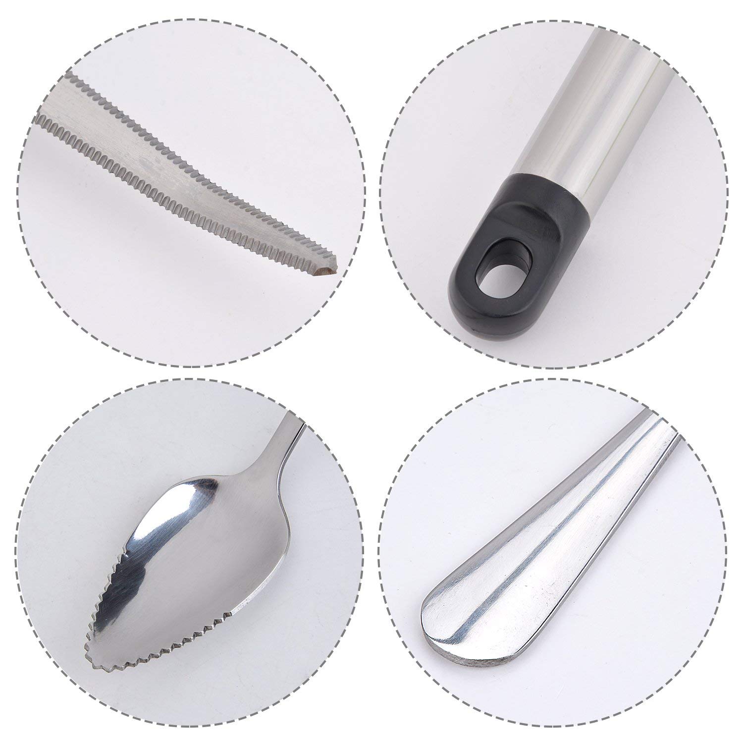 Grapefruit Spoons, JUSTDOLIFE Grapefruit Dessert Spoons Stainless Steel Half Serrated Citrus Fruit Vintage Dessert Spoons Gift for Kitchen (5 Pack)