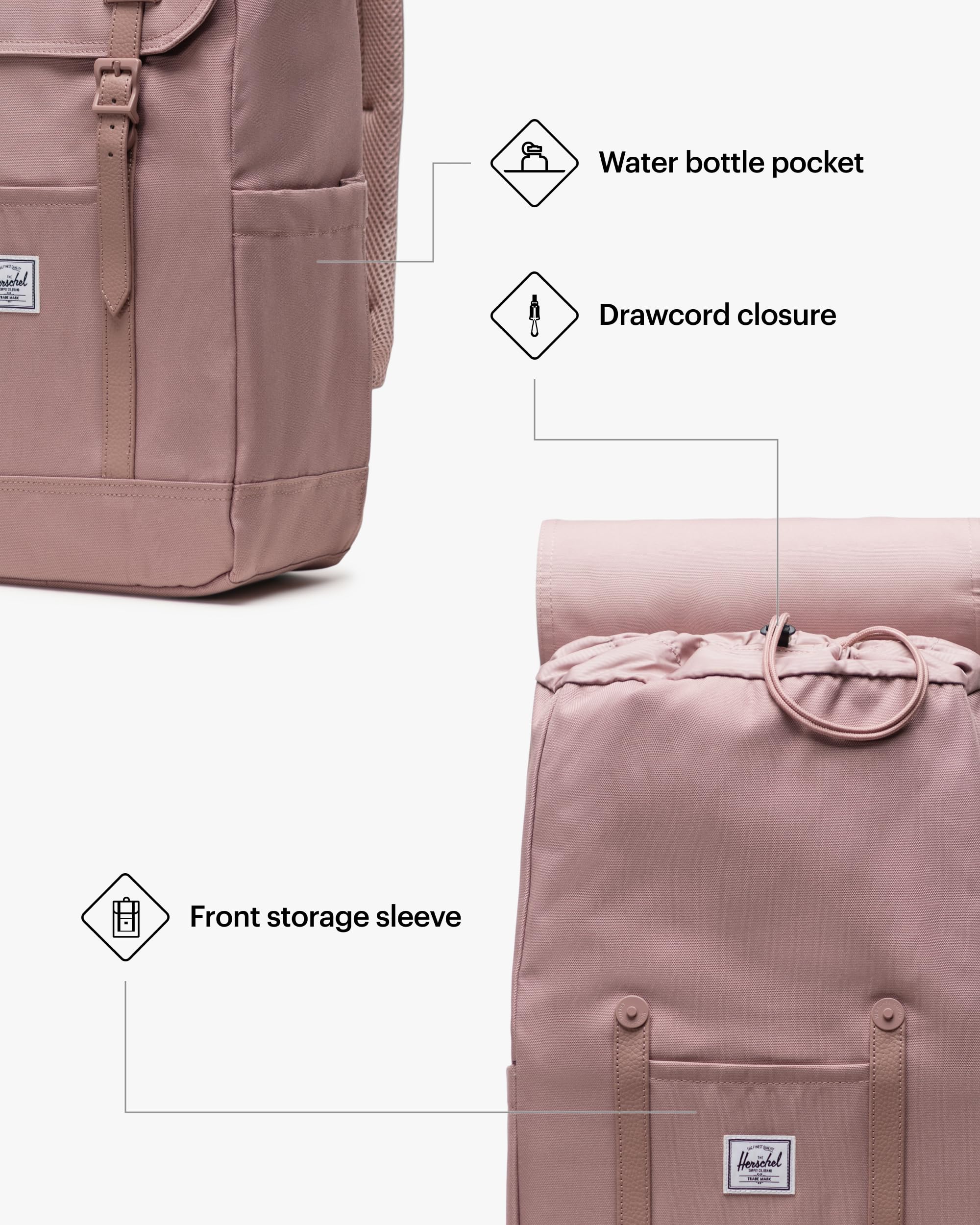 Herschel Retreat Backpack, Rose Brown, One Size