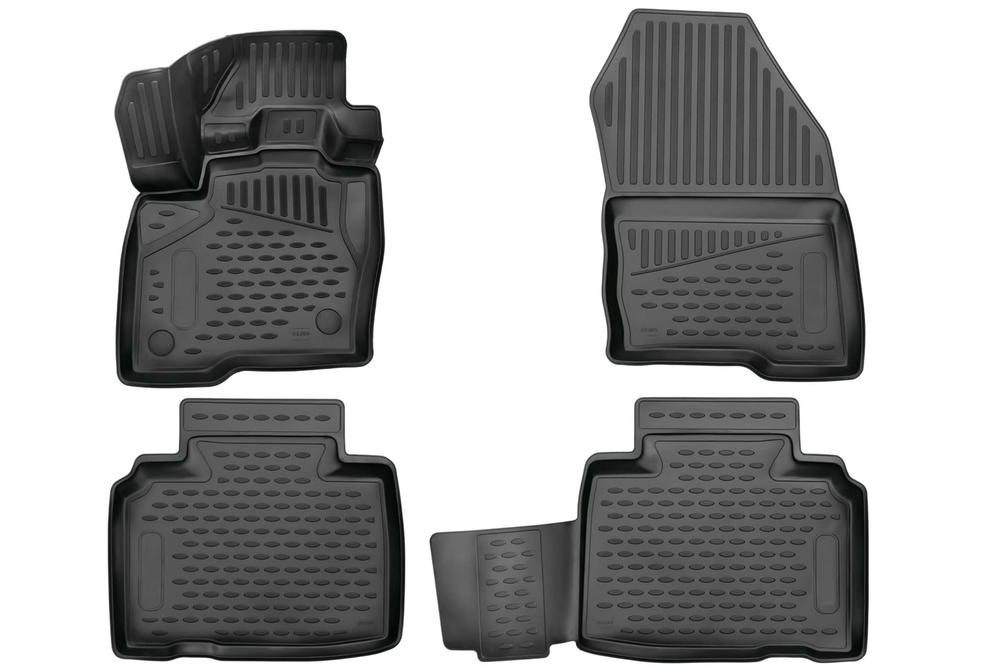 Fits 2015-2024 Ford Edge Floor Mats Front & 2nd Row Seat Liner Set All Weather Full Set Liners (Black)