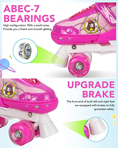 M-GRO Adjustable Skates for Kids, 8-Wheeled Skates for Kids,rollerskates Girl and Boys,Adjustable Size Suitable for Indoor and Outdoor use