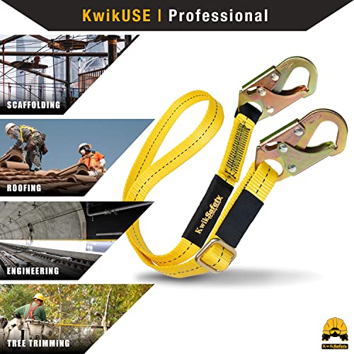 KwikSafety - Charlotte, NC - COPPERHEAD Safety Lanyard [ADJUSTABLE 4' to 6'] Single Leg No Shock Absorber ANSI OSHA Positioning