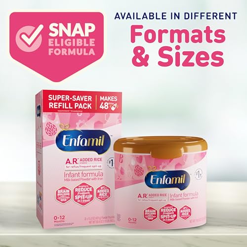 Enfamil A.R. Infant Formula, Reduces Reflux & Frequent Spit-Up, Expert Recommended DHA for Brain Development, Probiotics to Support Digestive & Immune Health, Powder Refill, 30.4 Oz