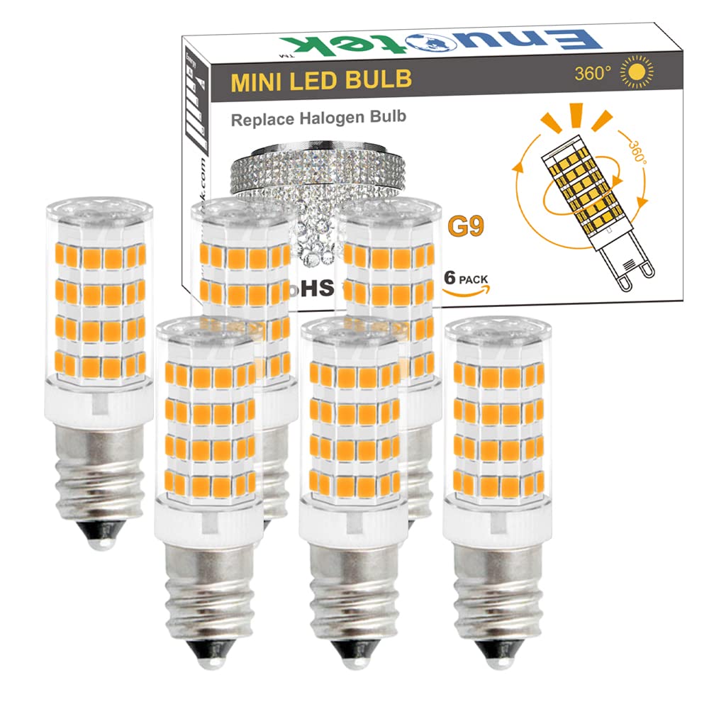 E12 SES LED Light Bulbs Capsule Bulbs Small LED Corn Light Bulbs 5W AC110-120V 400Lm Warm White 3000K Chandelier Candelabra Light Bulbs 6 Pack by ENUOTEK