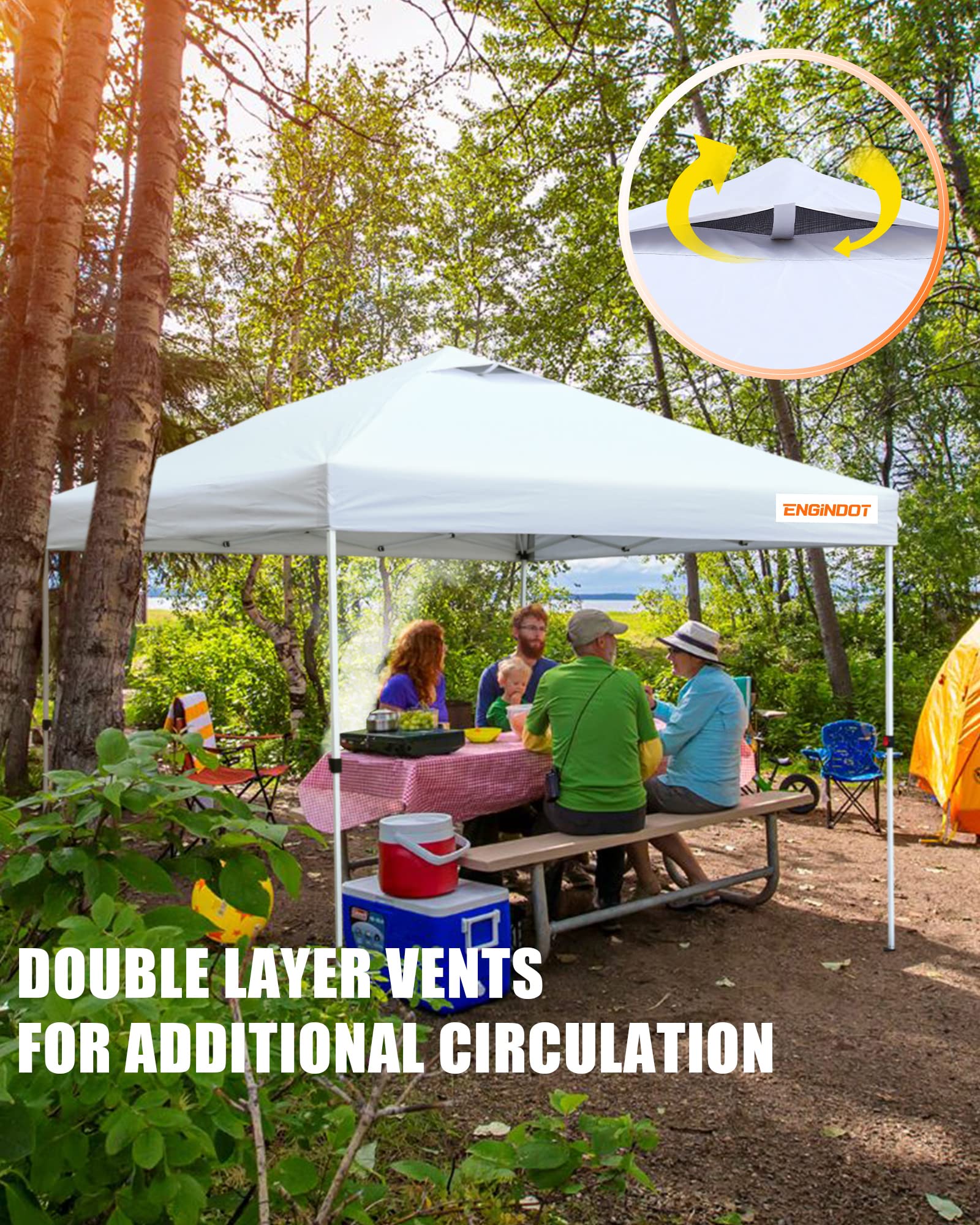 ENGiNDOT 10x10 Pop up Canopy Tent, Easy up Instant Canopy with Sidewall, Water Resistance Outdoor Canopy for Party/Exhibition/Picnic