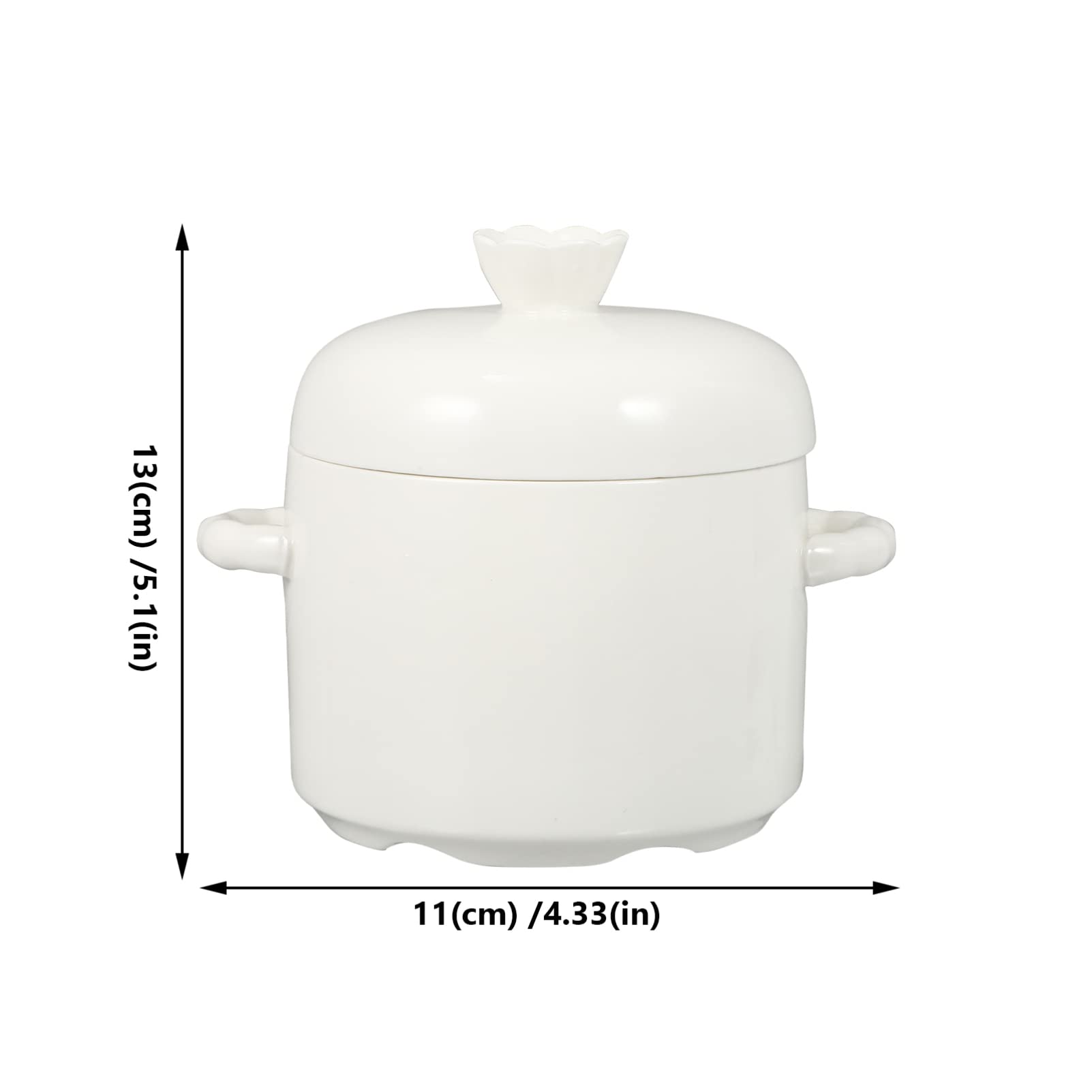 Hemoton Ceramic Stewing Bowl Pot Set: Ceramic Stew Bowl Soup Bowl with Lid Dessert Bowl Pot 460ml