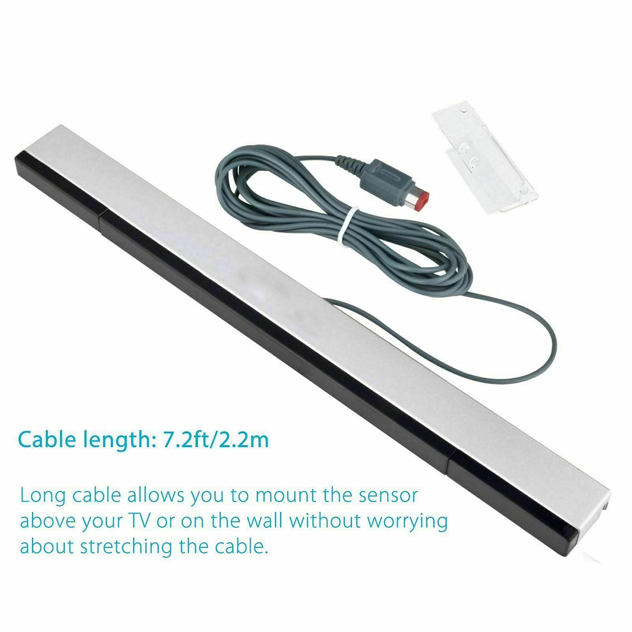 FDBV Wired Remote Motion Sensor Bar IR Infrared Ray Inductor Compatible for Nintendo Wii / Wii U (Silver- Black)