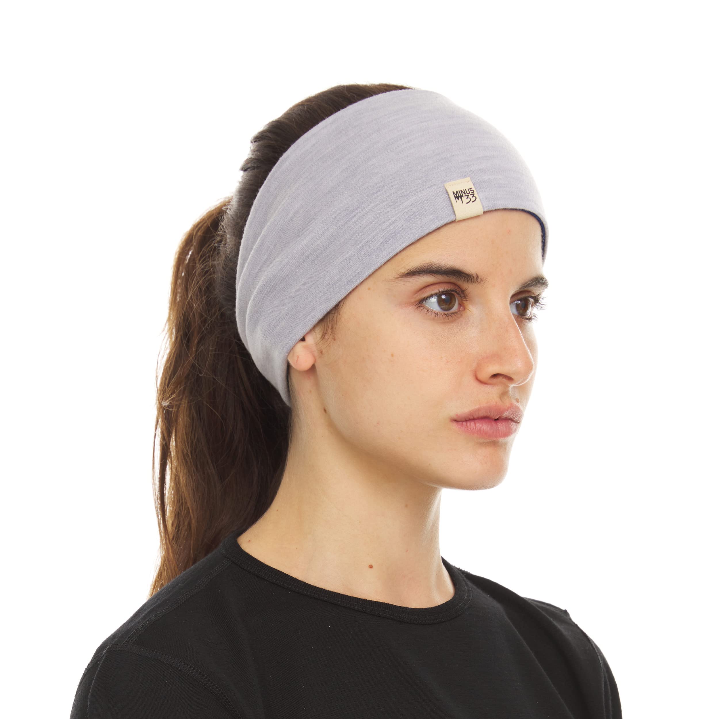 Merino Wool Reversible Headband Dark Purple/Radiant Violet One Size