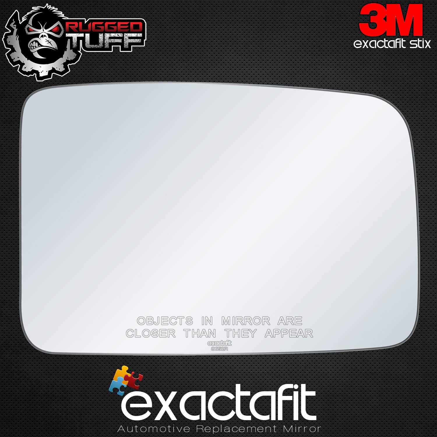 exactafit 8652R Passenger Side Mirror Glass Replacement Repair Compatible With 2003 2004 2005 2006 Ford Expedition