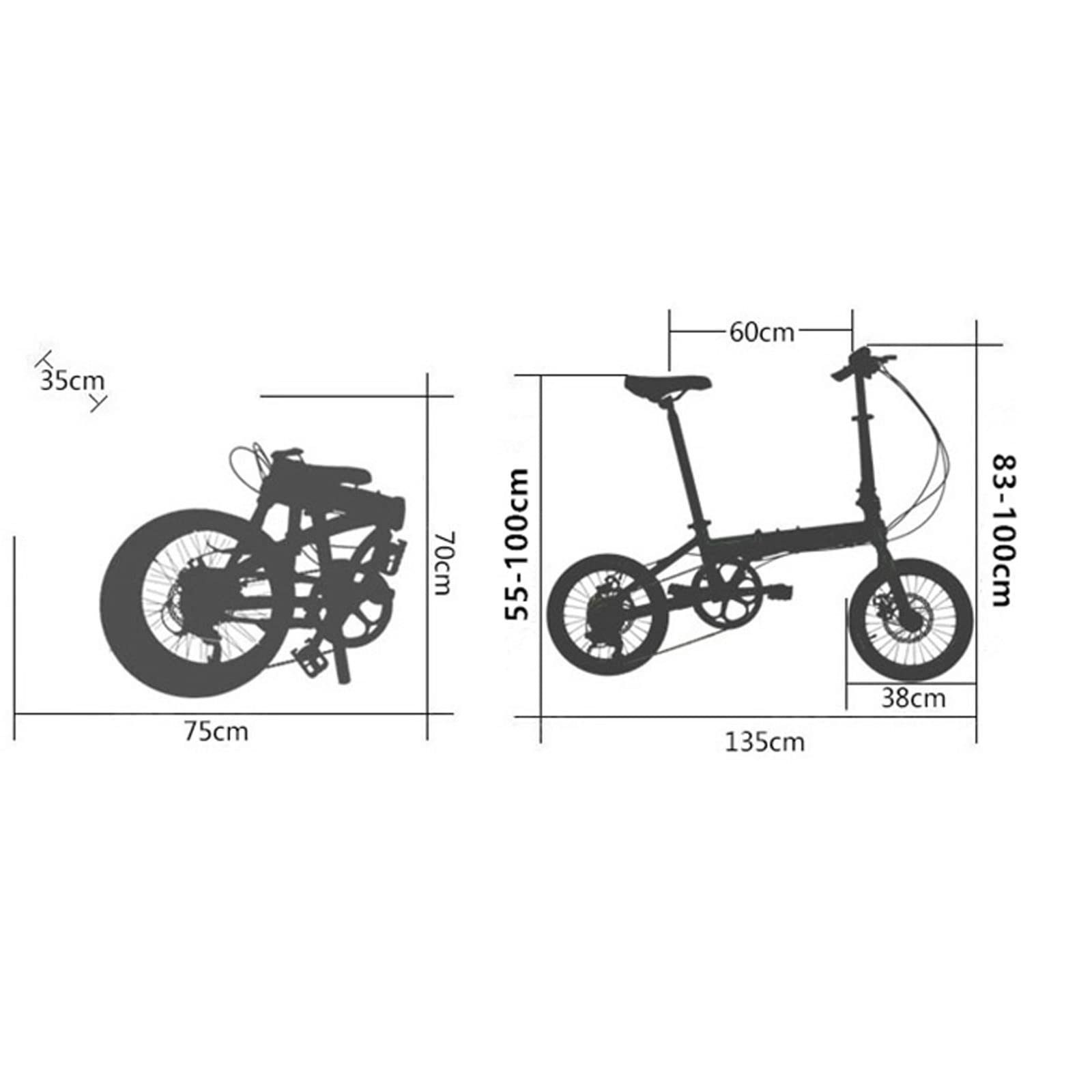HESNDddzxc Electric Bicycle 16 Inch Folding Bike Foldable Bicycle Aluminum Alloy 8 Variable Speed Portable Disc Brake Free Installation (Color : Green)