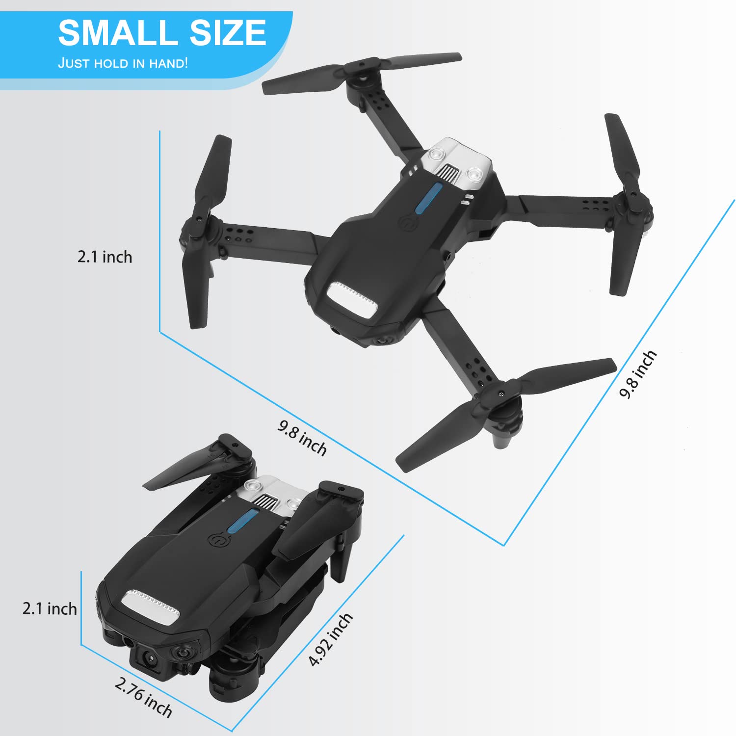 FDWYTY Drone with Camera for Adults, 1080P HD FPV Auto-Adjustable Camera with Optical Flow Positioning RC Quadcopter with Altitude Hold, Headless Mode, One Key Start/Land, Speed Adjustment, 3D Flips - 2 Batteries, 25 Mins Flight Time, Green