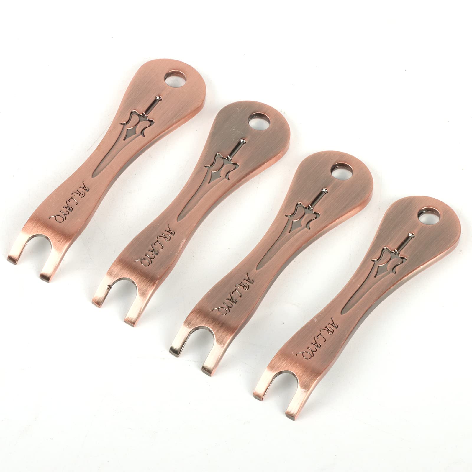 Kadirosa Acoustic Guitar Bridge Pins Puller Peg Remover Stainless Steel Remover Multifunction Puller Luthier Tool Bridge Pin Removal Metal Accessories, Pack of 4, Red Bronze