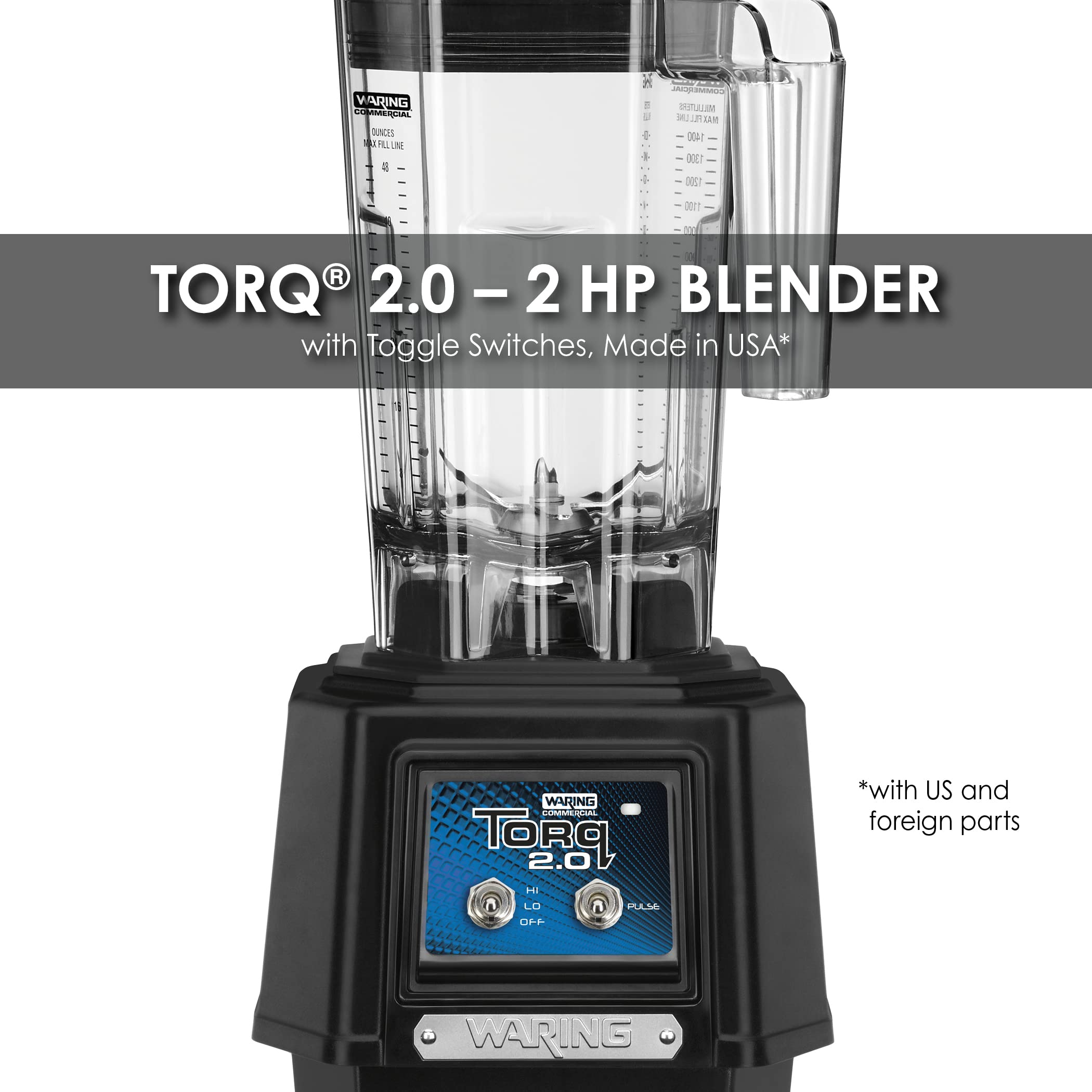 Waring Commercial TBB175 Variable Speed Control Countertop Blender, 9.13 x 11.5 x 15.75 inches, Black