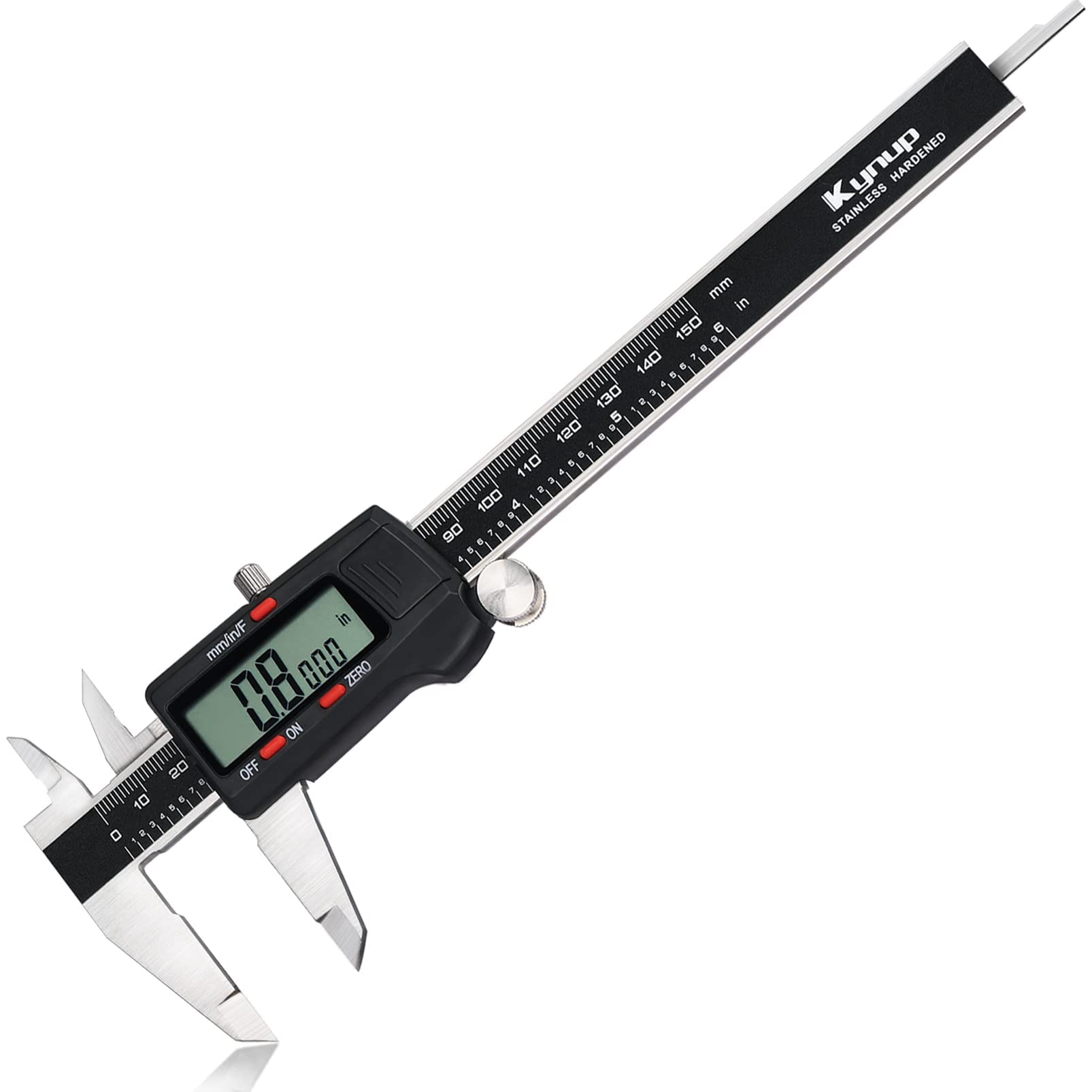 Kynup 6Inch & 12Inch Digital Calipers, Caliper Measuring Tools IP54 Waterproof Protection Design, Stainless Steel Measuring Tools Easy Switch from Inch Metric Fraction, Large LCD Screen