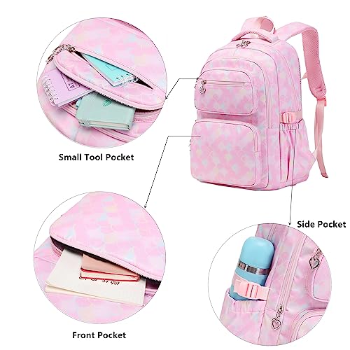 QHRIDS School Backpacks for Girls,Cute Book Bag with 15.6 Laptop Backpack for Teen Girl Kid Students Elementary Middle School