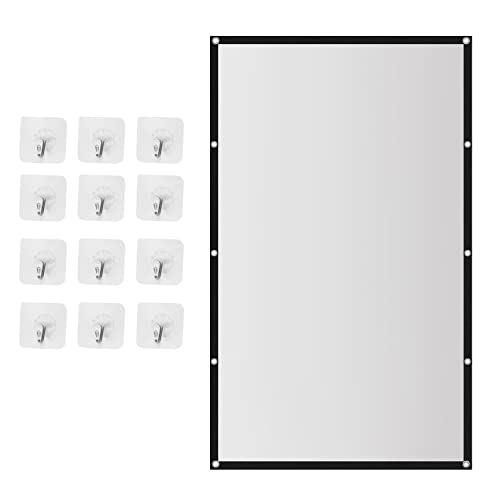 Fangyid Portable Projector Screen for Home Theater Outdoor HD White Foldable Anti- (120Inch)