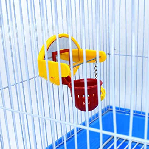 Qianly Bird Training Basketball Stacking Foraging Toy Cockatiel Cage Education Toy, Yellow, 93x50x110mm