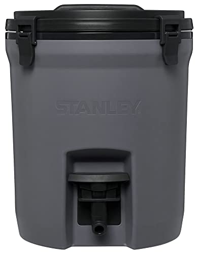 Stanley Adventure Water Jug, 2 Gallon Camping Water Container with Spigot, Leakproof BPA-Free Beverage Cooler with Double Wall Foam, Charcoal, Outdoor and Camping Essentials