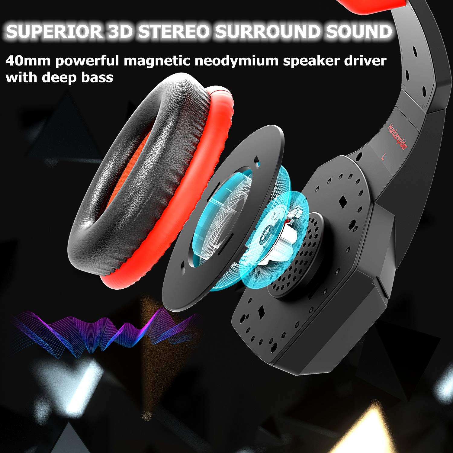 Gaming Headset for PS4 Xbox One, YCCSKY Wired Over Ear Headphone PC USB Gaming Headset with Noise Canceling Mic and LED Light, Compatible with PS4/Xbox One/Mac/Tablets/PC/Laptop/Mobile Phone (Red)