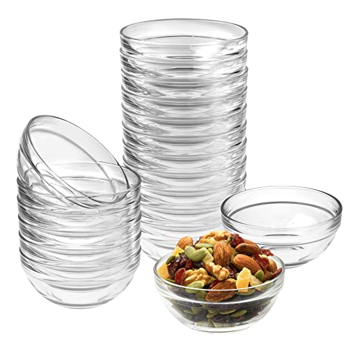 Lartique Mini 3.5 Inch Small Glass Bowls β Small Bowls Perfect for Prep, Dips, Nuts, or Candy - Meal Prep Bowls or Dessert Bowls, Set of 18