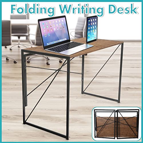 SJYDQ Foldable Computer Table Office Desk Writing Study Table Foldable Design X Shape Standing Desk for Home Office Furniture