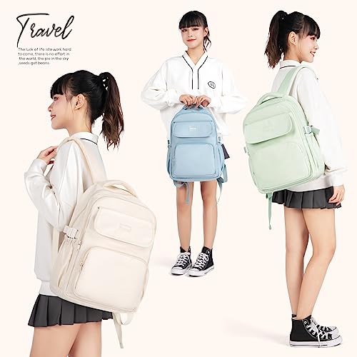 WEPOET Lightweighr College School Backpacks For Women,Classic Middle Student Bookbag For Teens Girls,Waterproof Middle School Bag Boys,(Blue)
