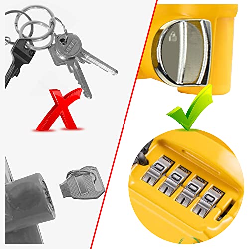 ZUNGOUMC Trailer Lock,Trailer Hitch Locks Universal Adjustable Storage Security Heavy Duty Trailer Coupler Lock, for rvs and Various Travel Trailers Yellow with Combination Lock