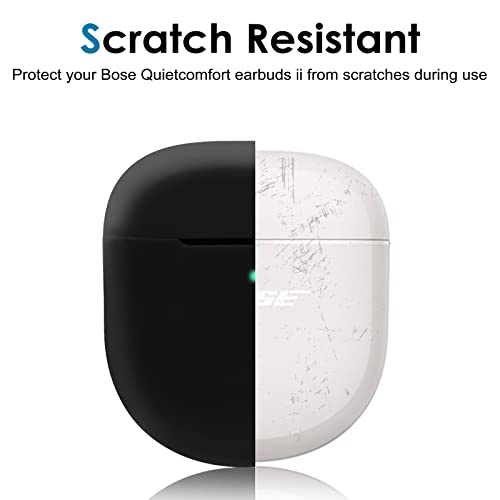 SZJCLTD Silicone Case for Bose QuietComfort Earbuds II 2022, Protective Shock-Absorbing Skin Cover Case with Keychain Carabiner for Bose QuietComfort Earbuds 2 (Midnight Blue)