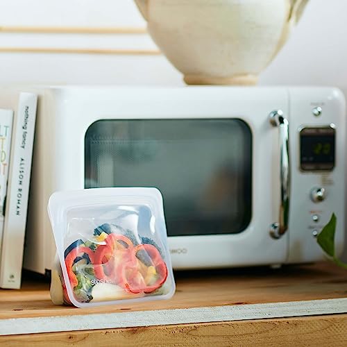 Stasher Reusable Silicone Storage Bag, Food Storage Container, Microwave and Dishwasher Safe, Leak-free, Stand Up - Mini, Green
