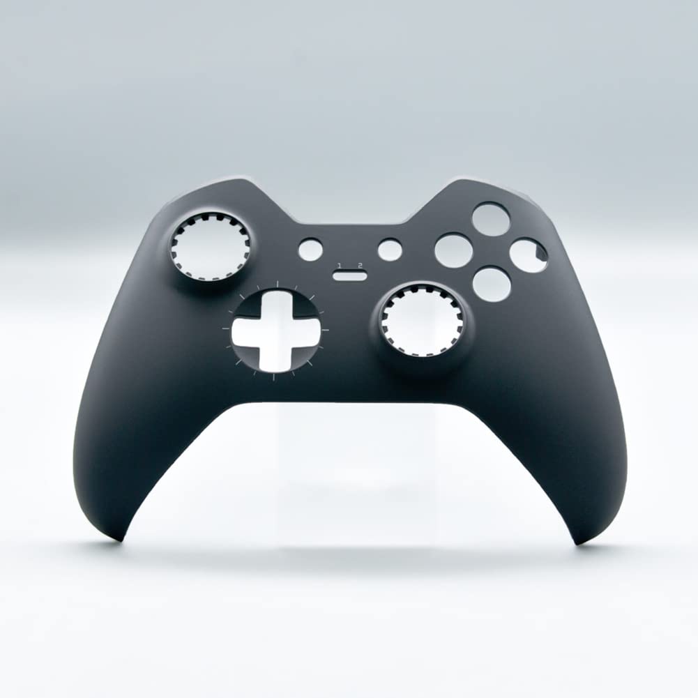 Junsi Housing Shell Case Kit Replacement Parts Compatible with Xbox One Elite Wireless Controller - Black, Include Faceplate + Battery Cover + Buttons + Side Rails