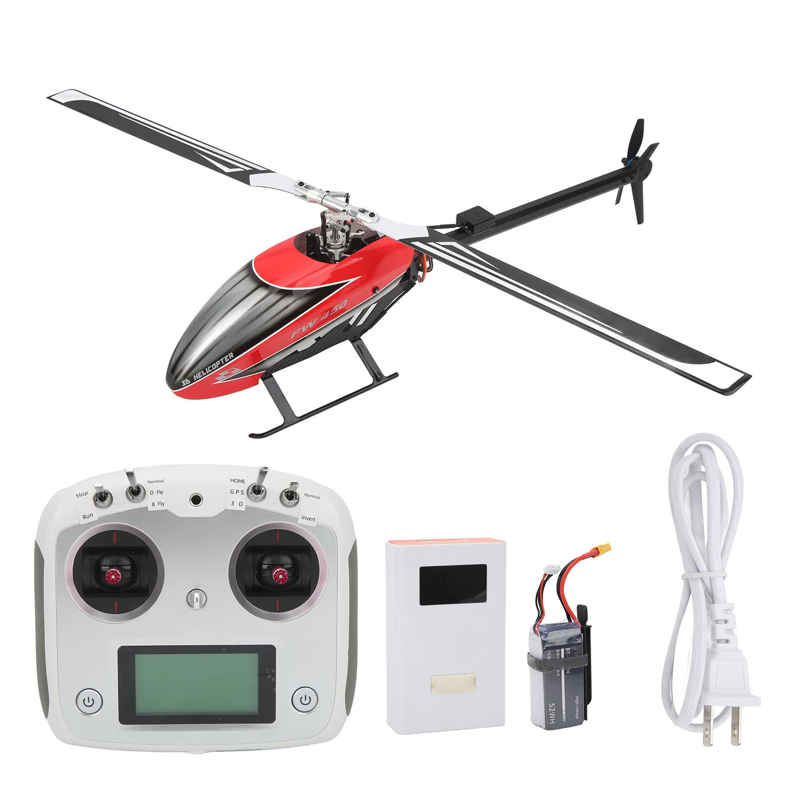 Helicopter Brushless Tail Lock Motor Resistance Side Panel 60A ESC RC Helicopter All Metal Toy Servo Mount Adult High Tenacity Landing Gear for (Red)