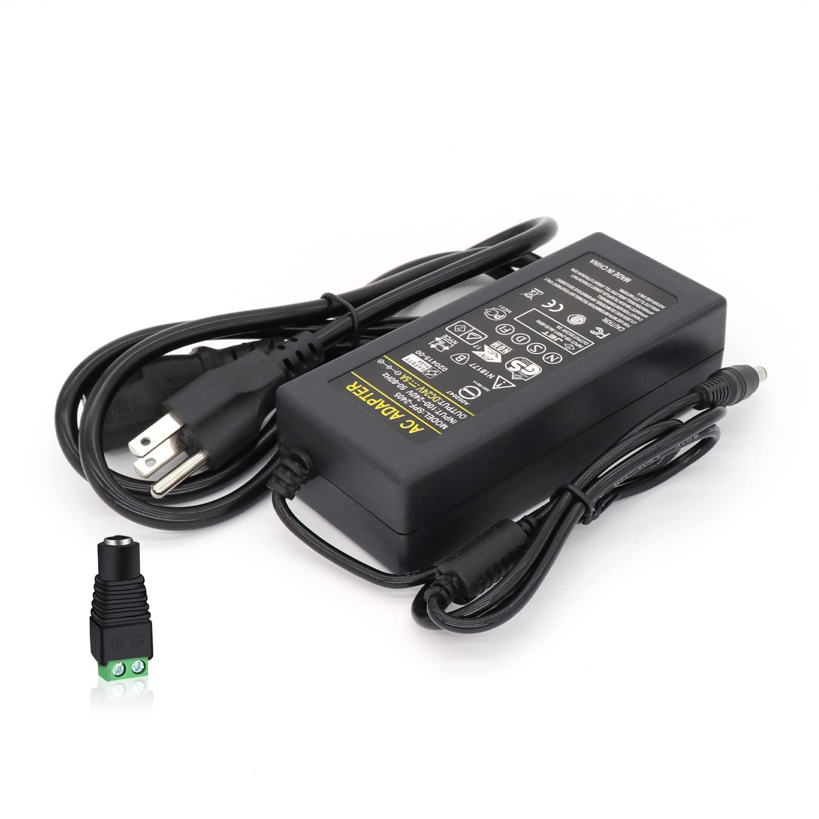 MALIGAZA 24V 5A Power Supply, Max 120W LED Driver Adapter Plug Transformers 100V~240V AC to DC Converter for 5050 3528 LED Strip Light 3D Printer CCTV Security System LCD Monitor