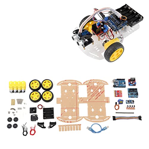 Jopwkuin Robot Car Chassis, Convenient Operation Smart Robot Car Chassis Kit Stable Professional Easy to Assemble for 4WD