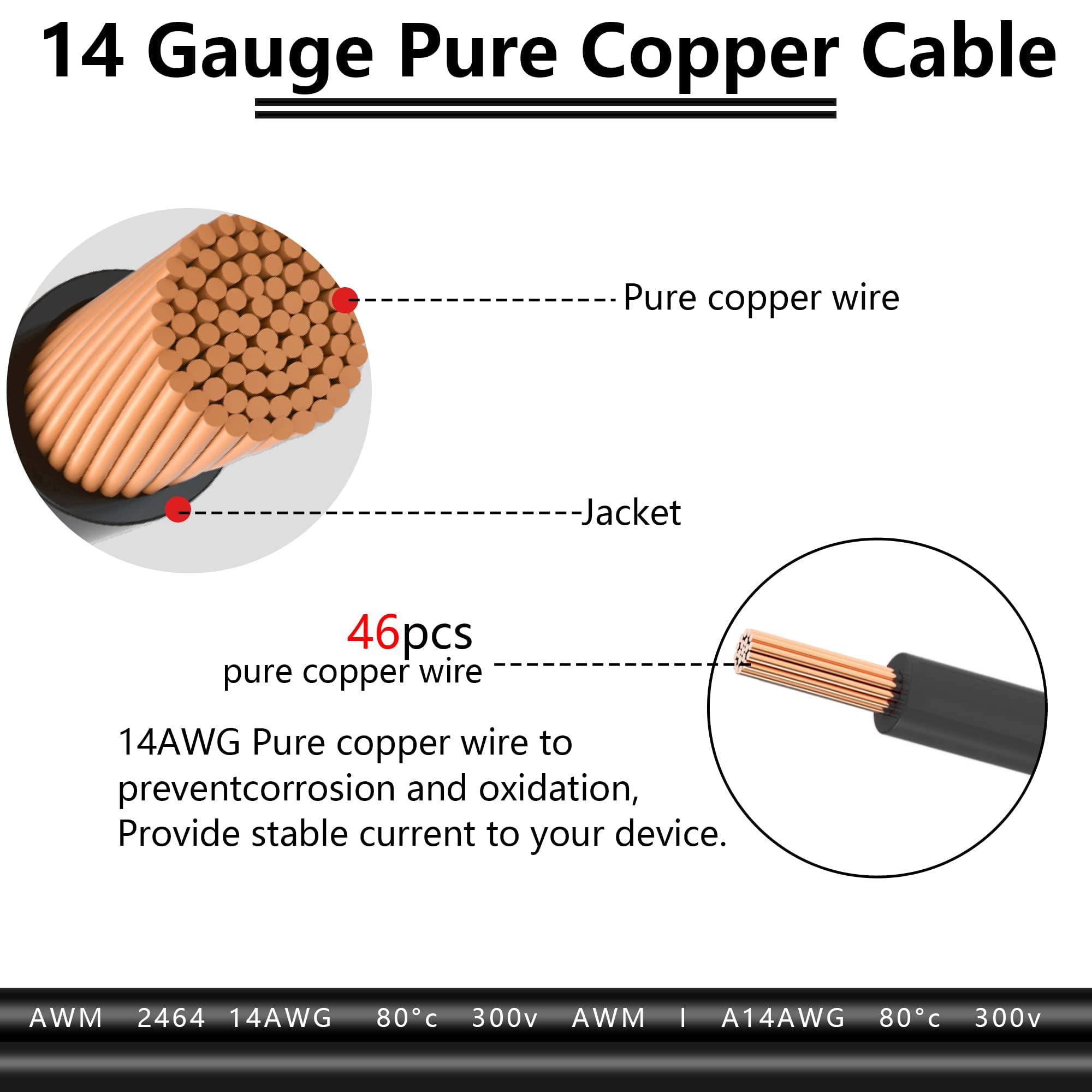 GELRHONR DC 8mm Y Splitter Solar Panel Cable, 14AWG DC7909 Y Branch Parallel Adapter Male to 2 Female Connector Parallel Cable Combiner Cable for Solar Generator Portable Power Station-1M/3.2F
