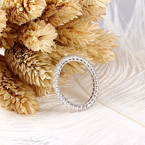 DovEggs Solid 10K White Gold 1.6CTW 2.5mm G-H Color Moissanite Eternity Engagement Rings Wedding Ring Anniversary Band for Women(6)