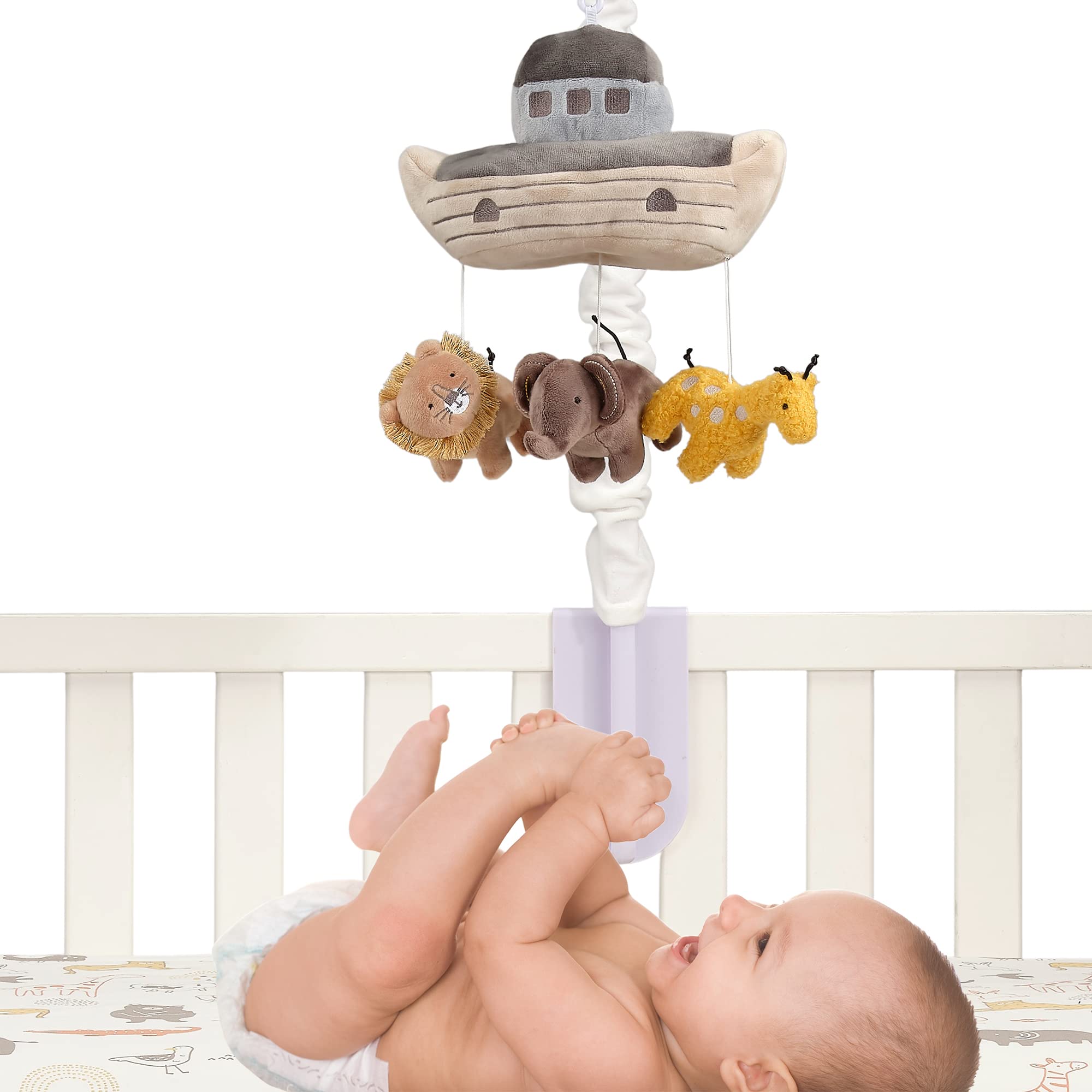 Lambs & Ivy Baby Noah Ark with Animals Musical Baby Crib Mobile Soother Toy