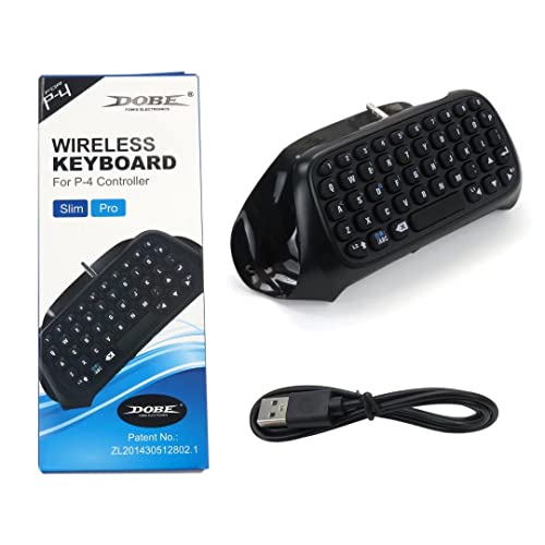 JRSHOME Bluetooth Keyboard Chatpad for Playstation 4 with Built in Speaker That Requires No Headset, or Use The Built-in Audio Jack