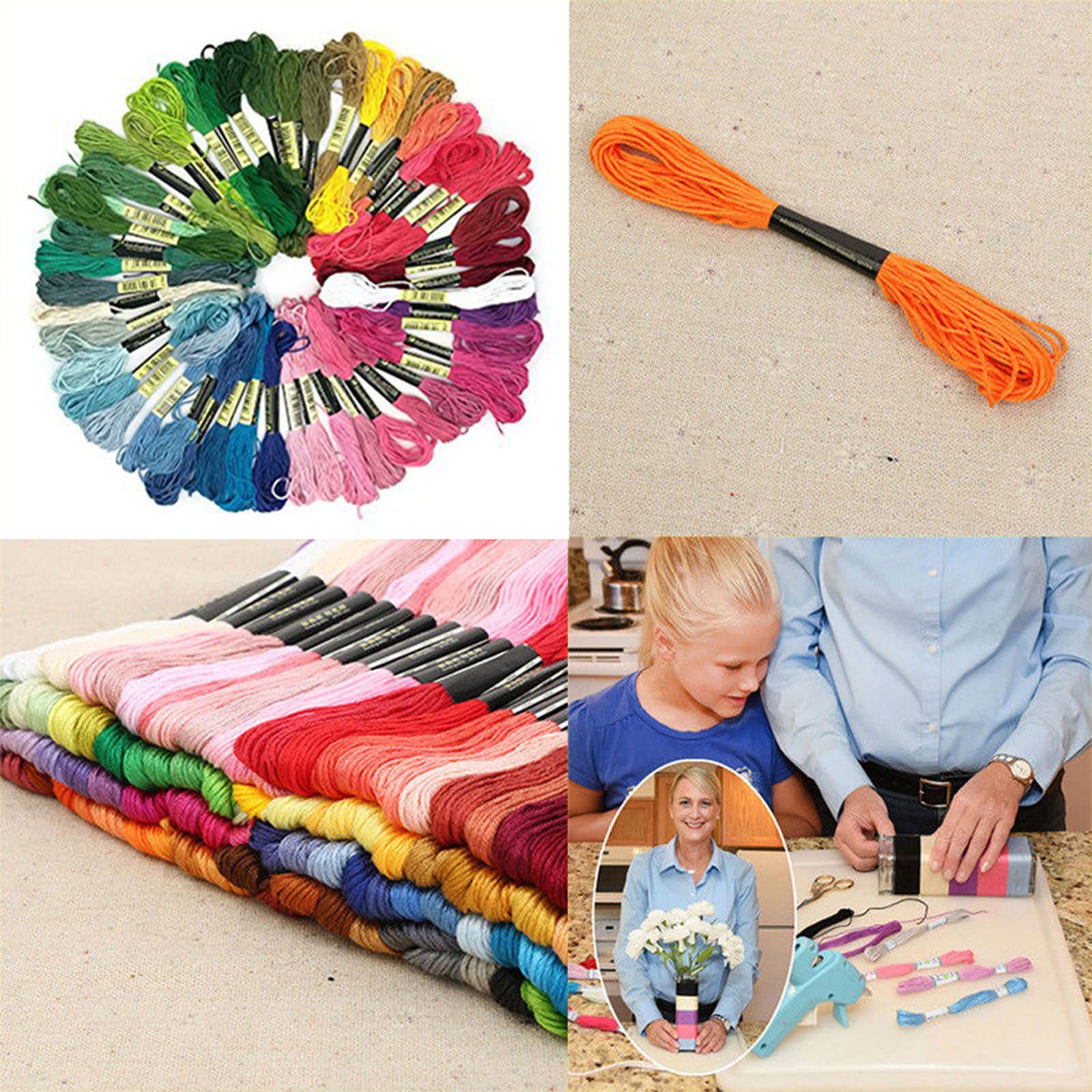Embroidery Floss 100 Skeins,Rainbow Color Cross Stitch Thread,Friendship Bracelets String,Premium Crafts Floss 8m/8.75 Yd Long Per Skein with 6 Strands