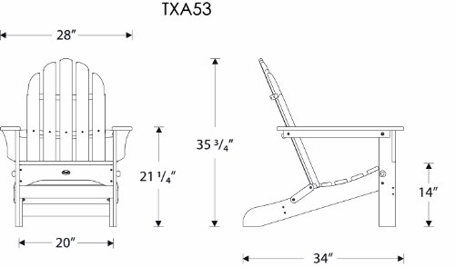 Trex Outdoor Furniture by Polywood TXA53CW Cape Cod Folding Adirondack Chair, Classic White